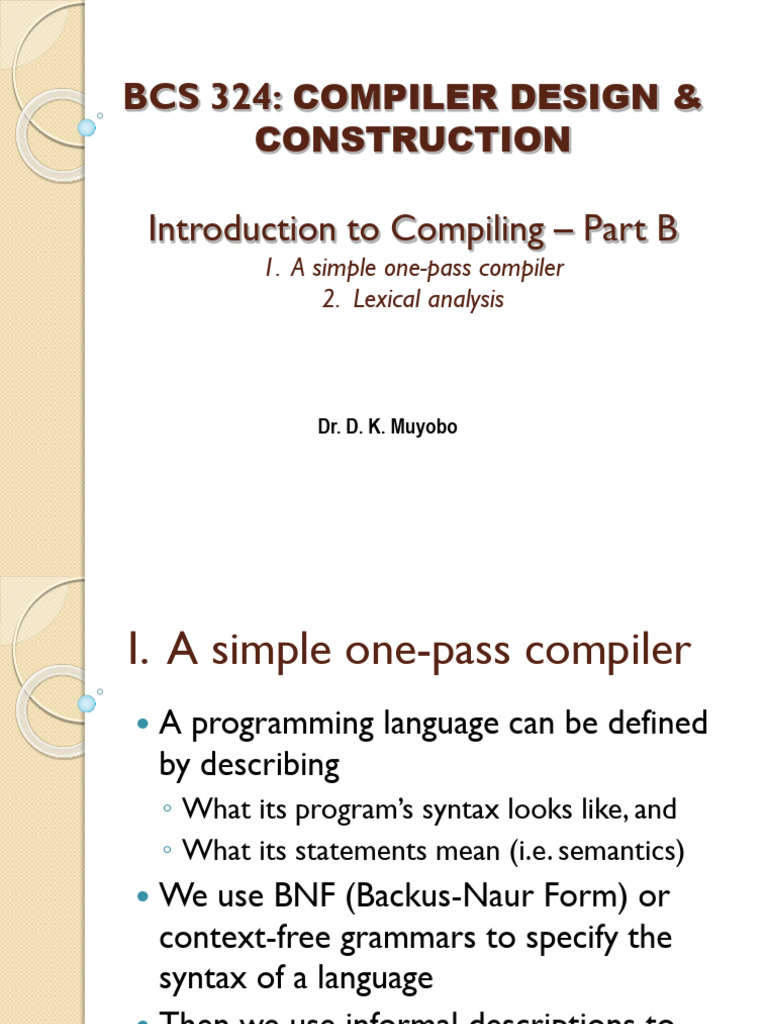 Bcs 324 Compiler Design Notes Unit2 Pdf Computer Programming Computer Science