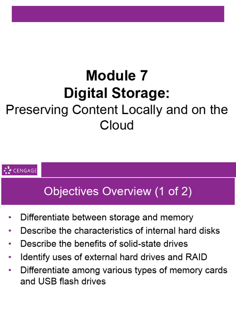 Module 7 - Digital Storage Preserving Content Locally and On The Cloud ...