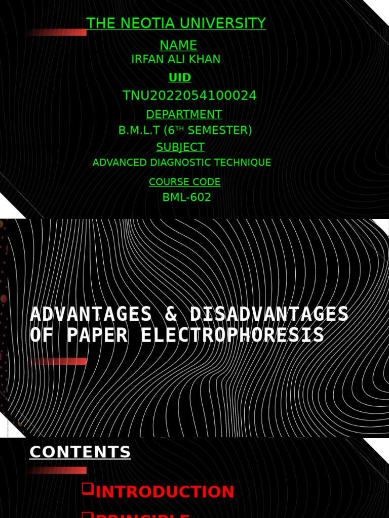 Advantages and Disadvantages of Paper Electrophoresis | PDF | Gel ...