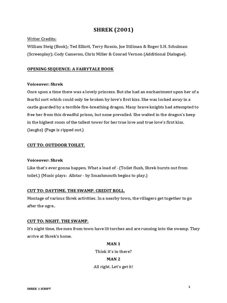 Shrek - Scriptment | PDF
