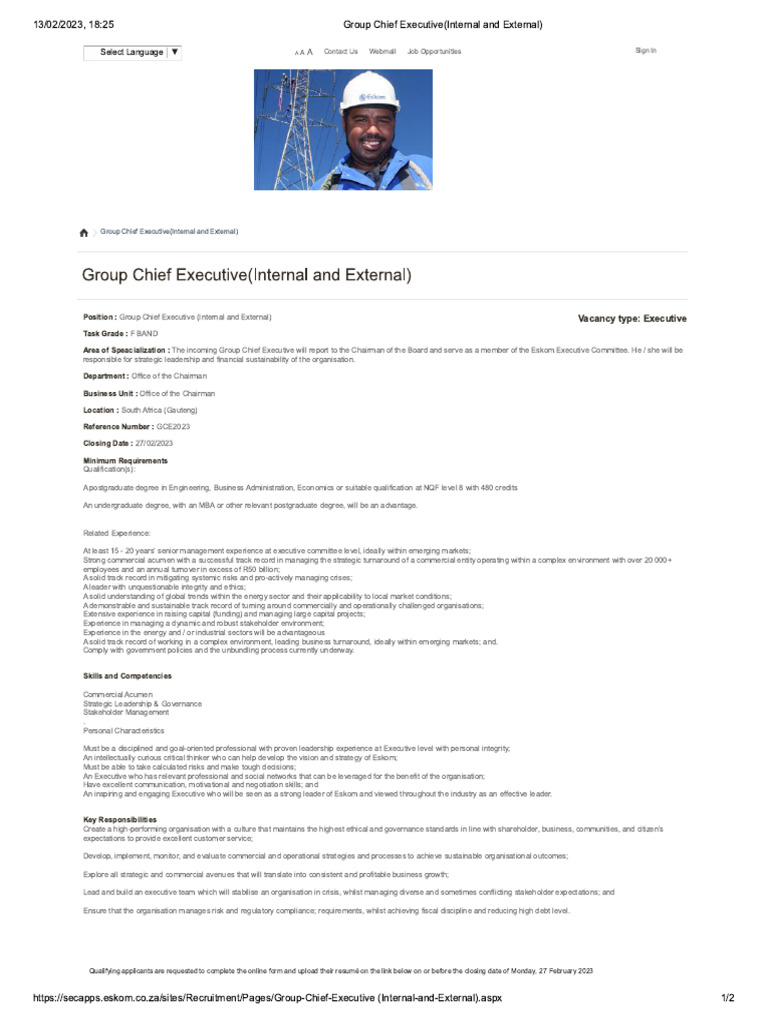 Group Chief Executive | PDF