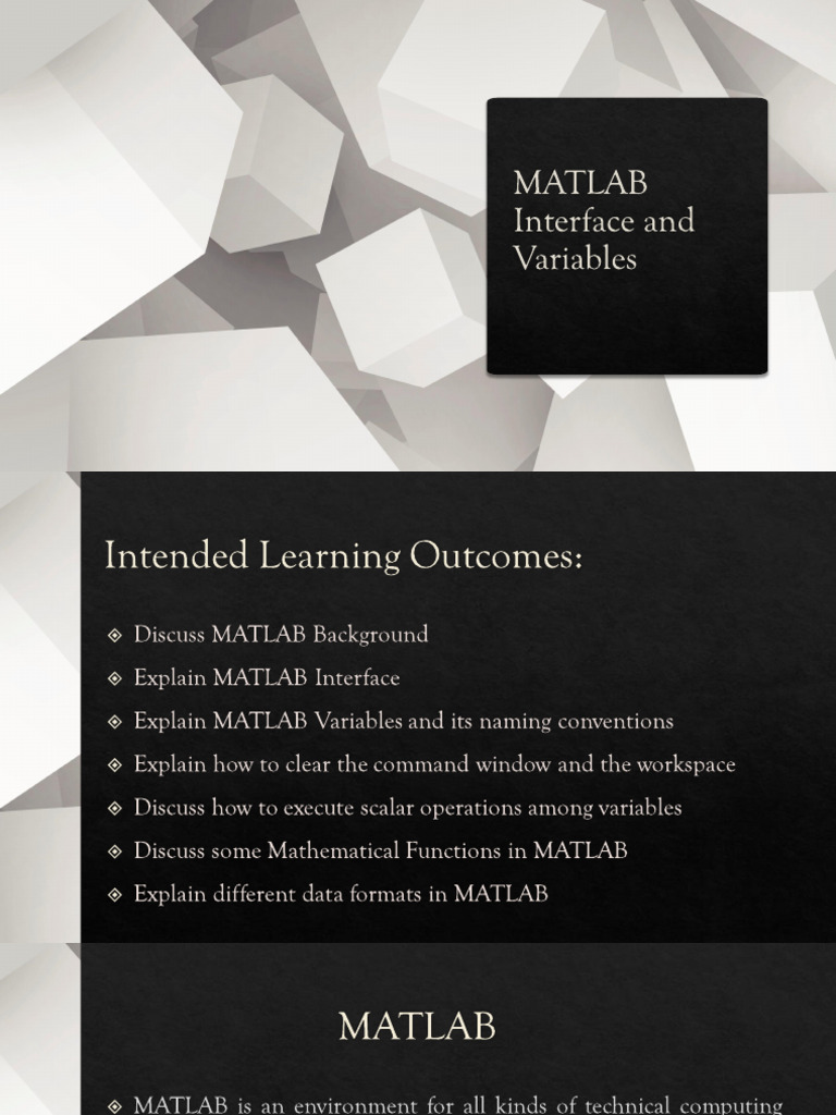 02 MATLAB Interface and Variables | PDF