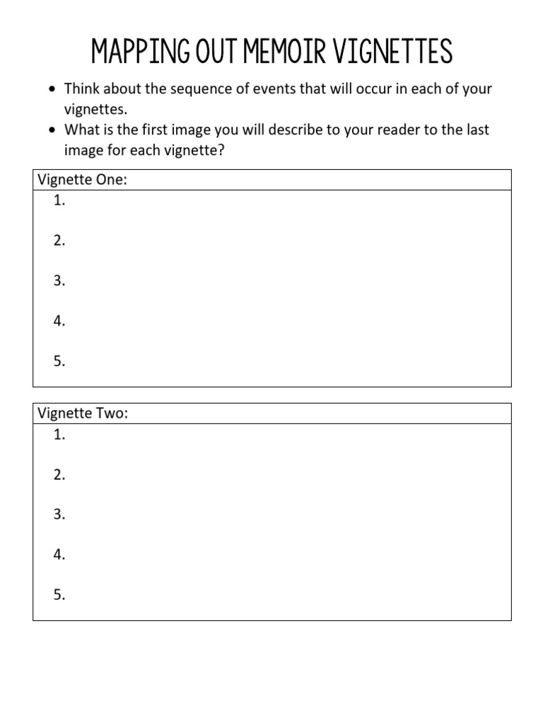 Mapping Out Memoir Vignettes | PDF