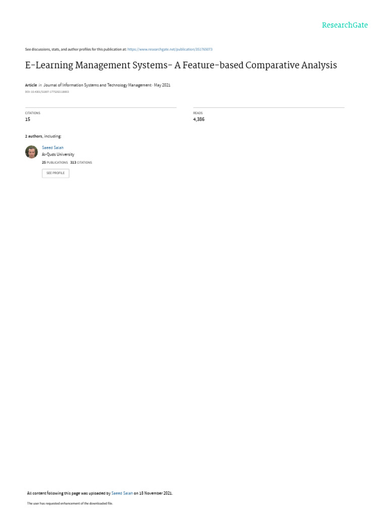 E-Learning_Management_Systems-_A_Feature-based_Com | PDF | Educational ...
