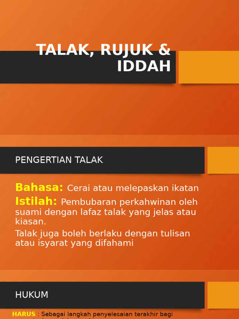 Talak, Rujuk & Iddah | PDF