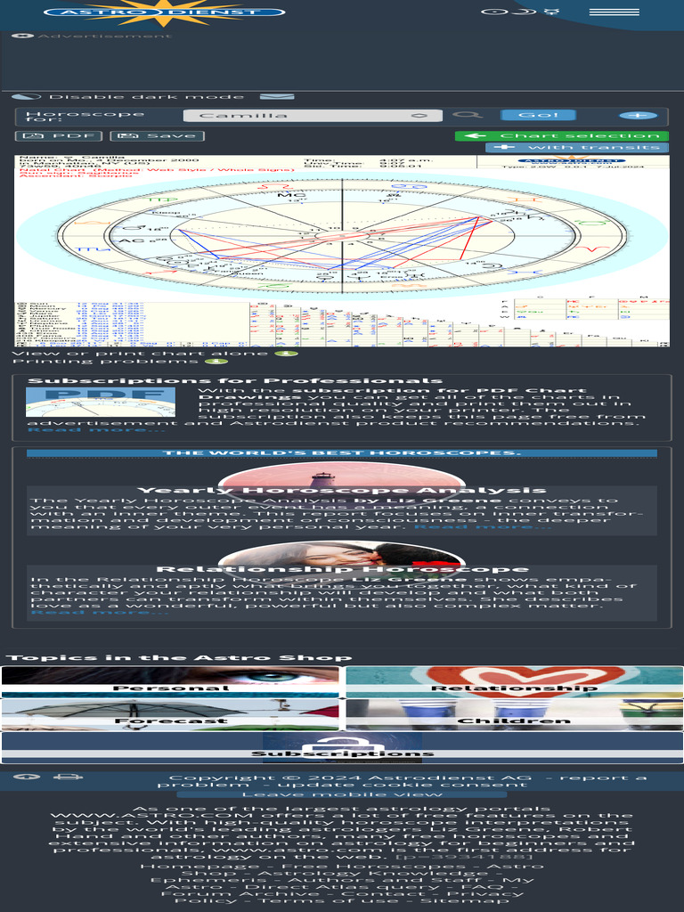 Free Astrology Chart - Astrodienst 2 | PDF