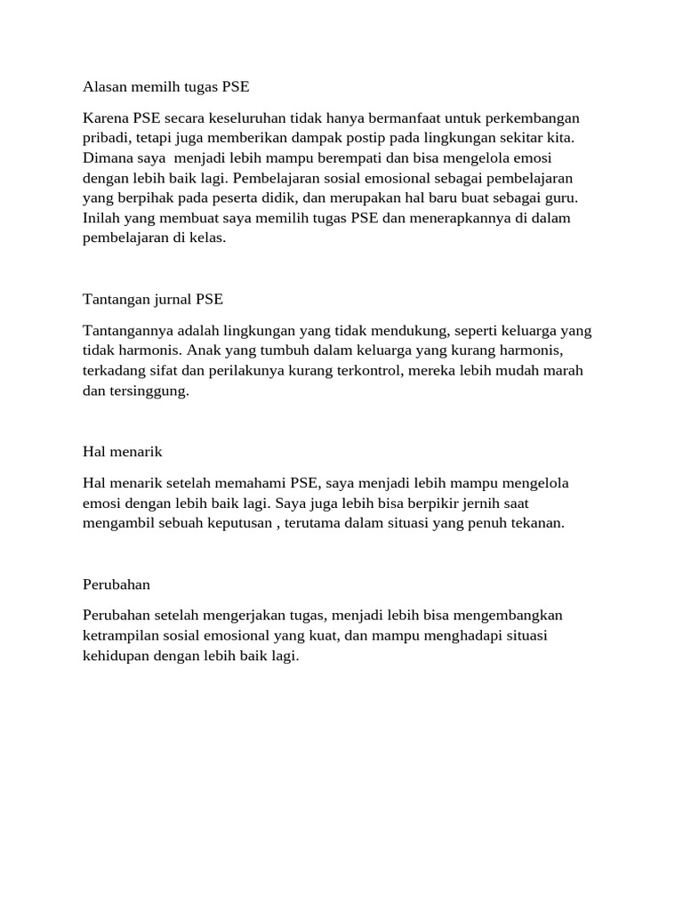 Alasan Memilh Tugas PSE Modul 2 | PDF