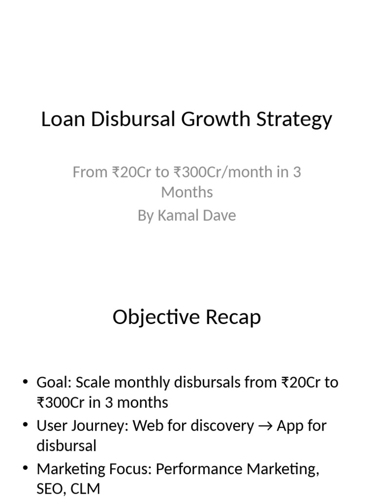 Loan Disbursal Strategy Visual | PDF