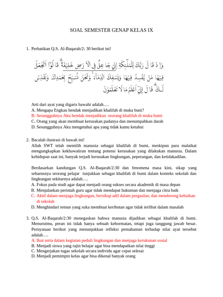 Soal Semester Genap Kelas Ix - 24-25 | PDF