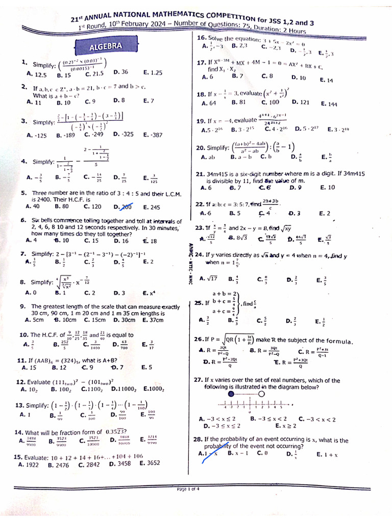 21st ANMC Question PDF | PDF