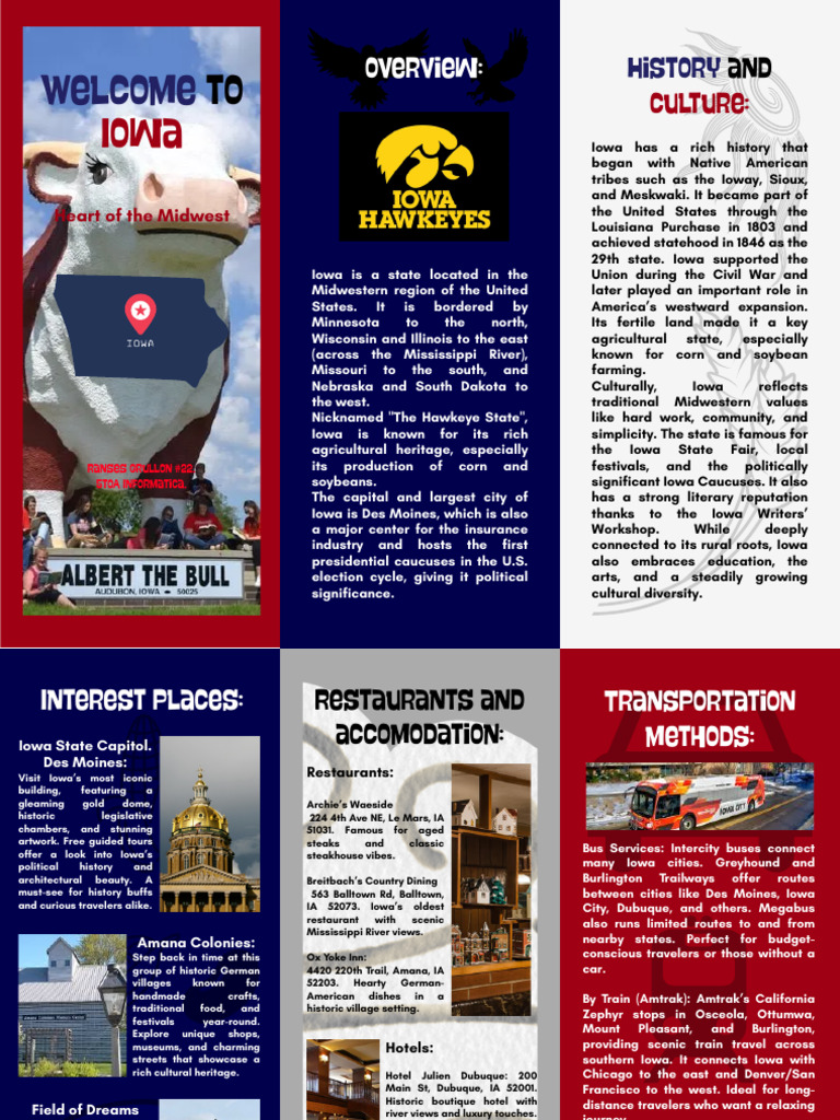 Red and Blue Minimalist Business Brochure | PDF | Iowa | Midwestern ...