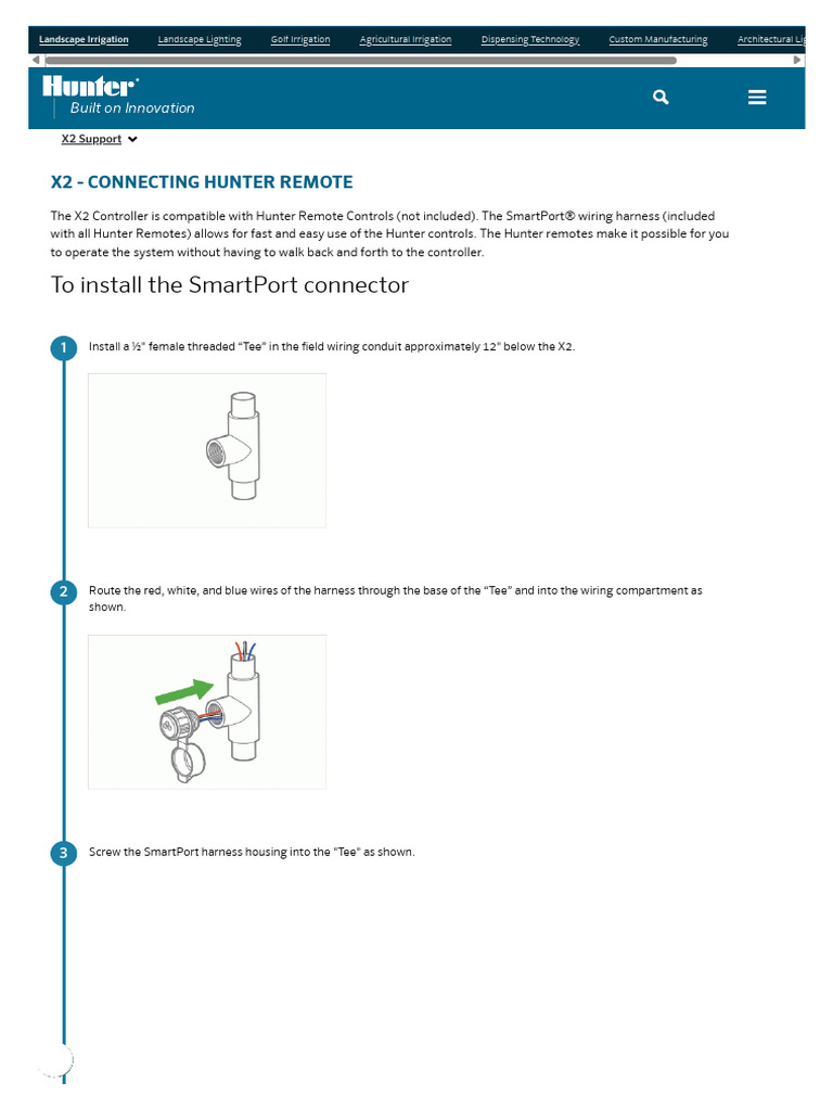 X2 - Connecting Hunter Remote - Hunter Industries | PDF