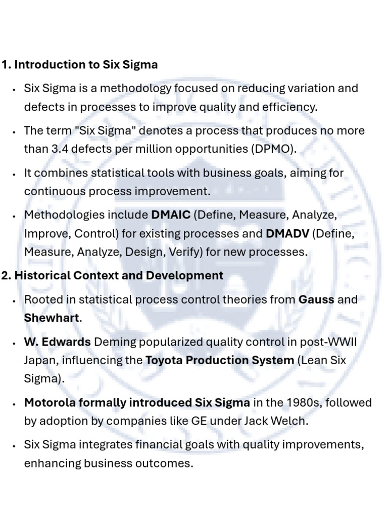 Six Sigma Key Takeaways | PDF | Six Sigma | Business