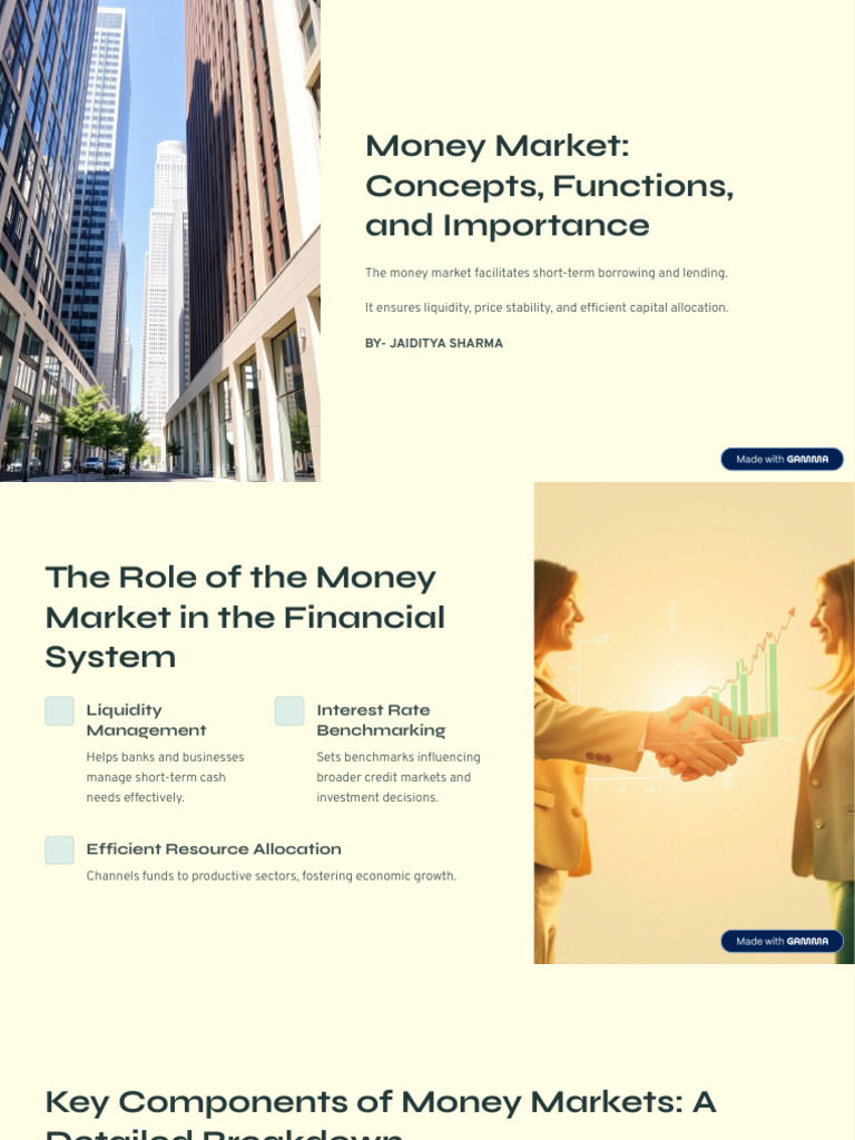 Money Market Concepts Functions and Importance | PDF | Reserve Bank Of ...