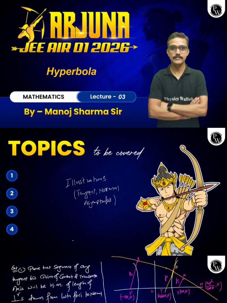 Hyperbola 03 - Class Notes - Arjuna JEE AIR D1 2026 | PDF