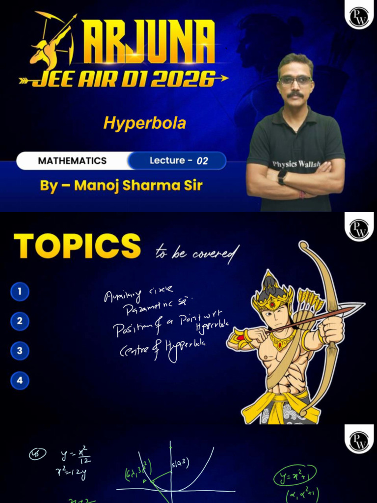 Hyperbola 02 Class Notes Arjuna Jee Air D1 2026 Pdf