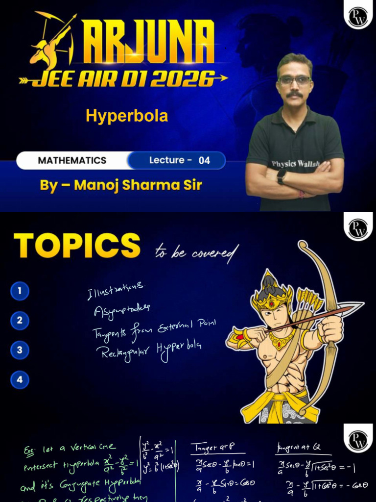 Hyperbola 04 - Class Notes - Arjuna JEE AIR D1 2026 | PDF