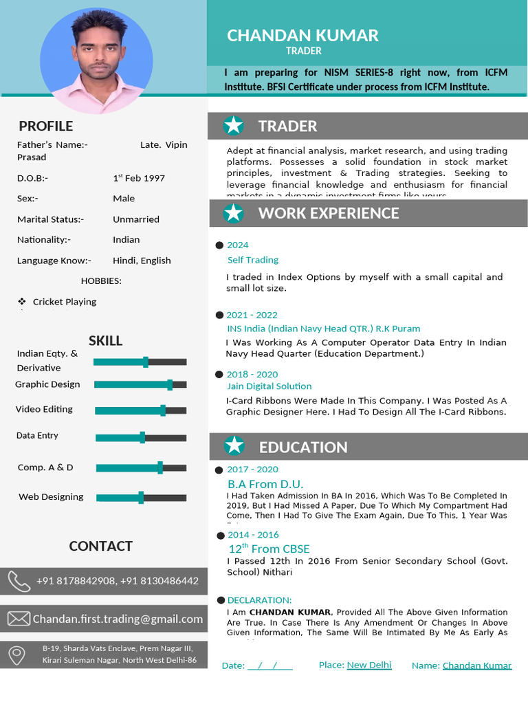 Trd. Resume Chandan Kumar | PDF