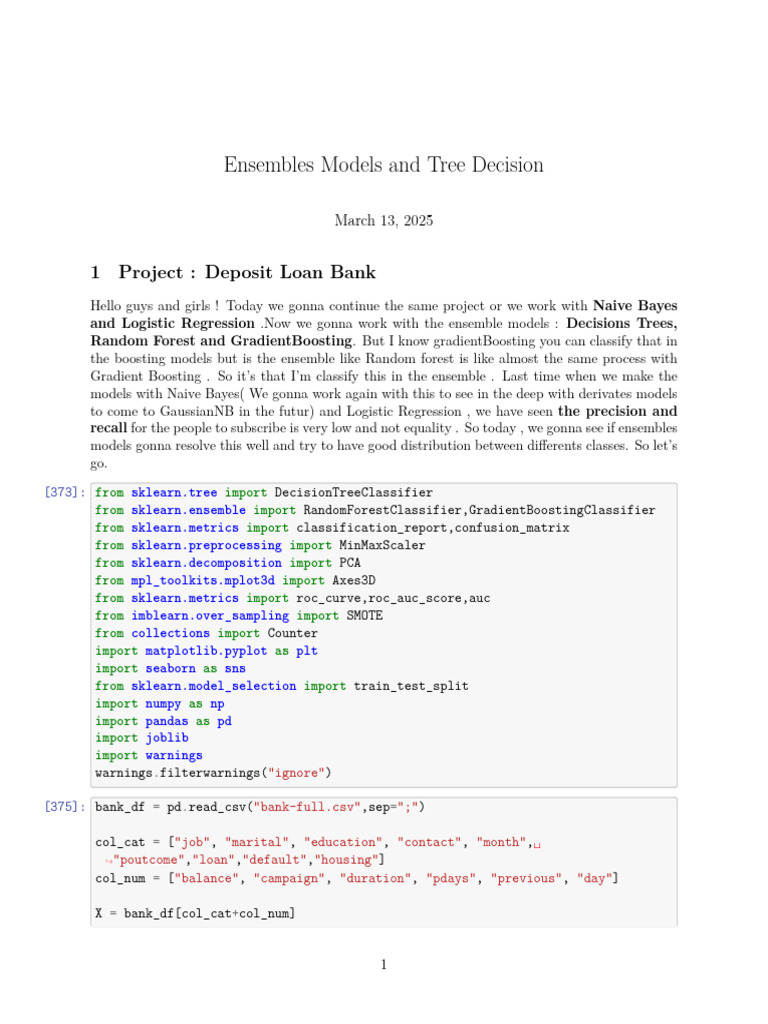 Ensembles Models and Decision Tree | PDF | Receiver Operating Characteristic | Machine Learning