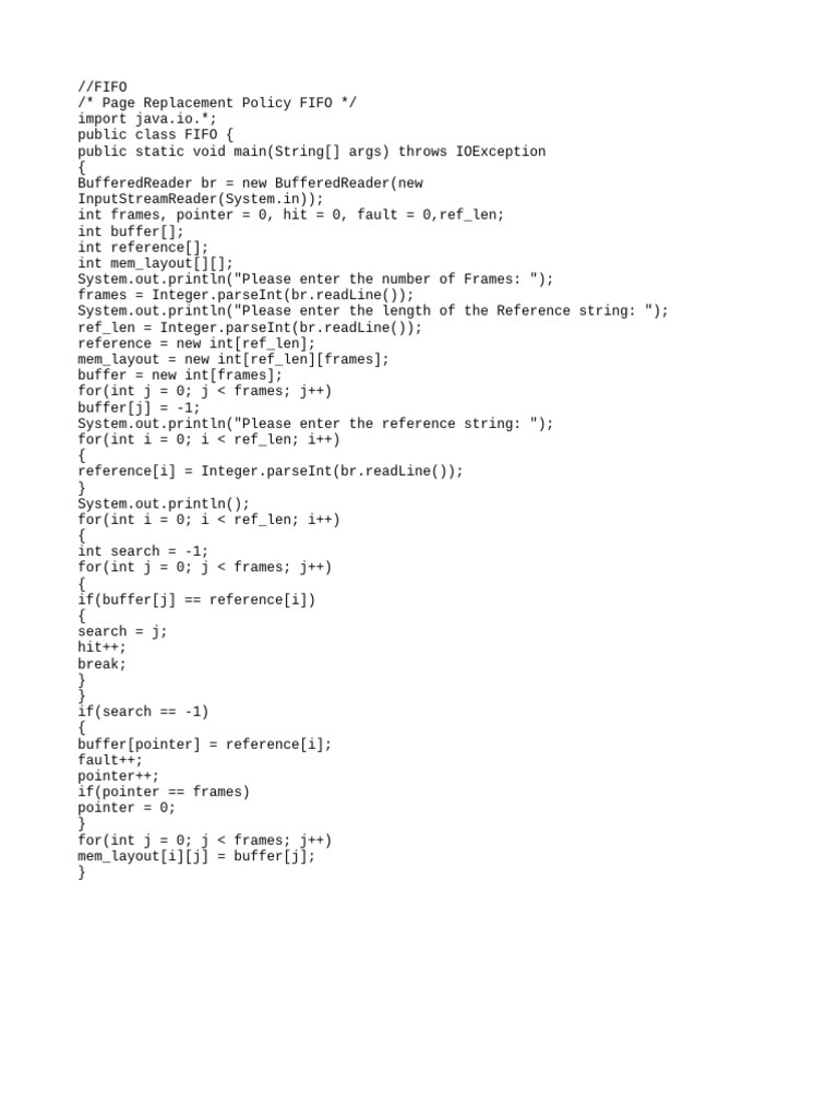 Spos Pr4 Fifo Code | PDF