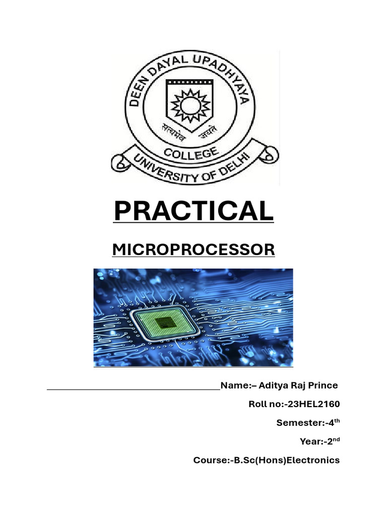 Aditya Microprocessor Practical | PDF