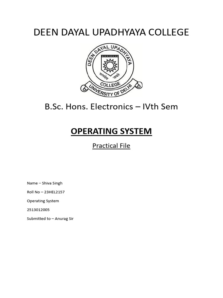 Shiva, OS PRACTICAL | PDF