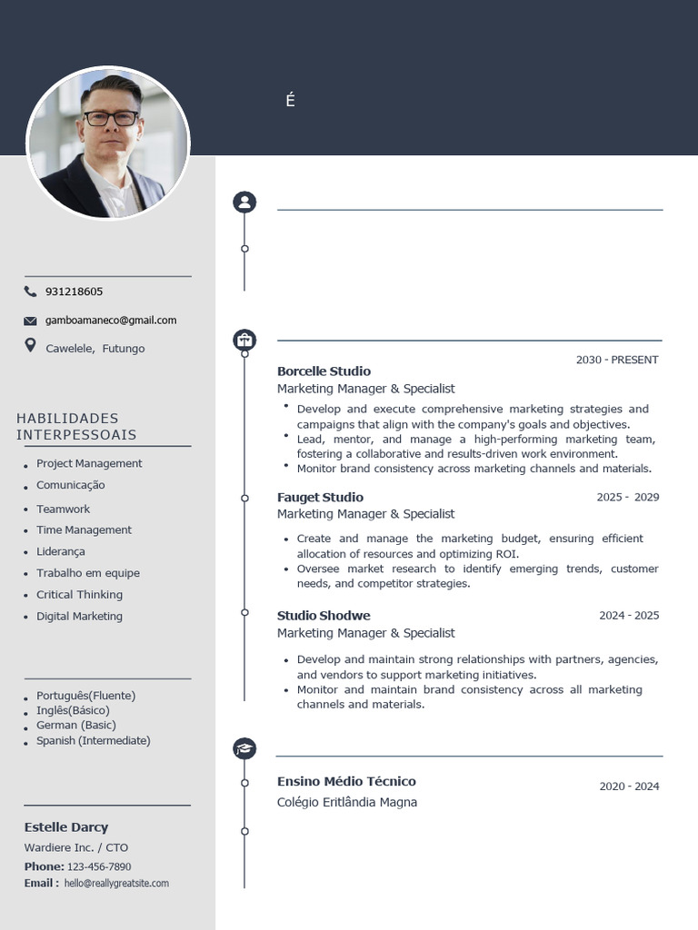 Blue and Gray Simple Professional CV Resume1 | PDF | Business | Comunicação