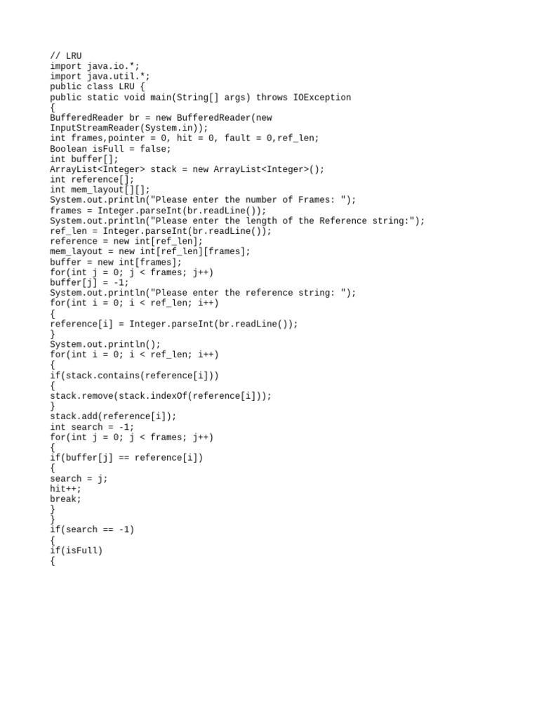 SPOS pr4 LRU Code | PDF