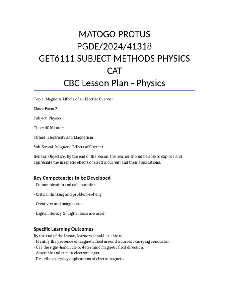 Physics_Lesson_Plan_Version2 | PDF