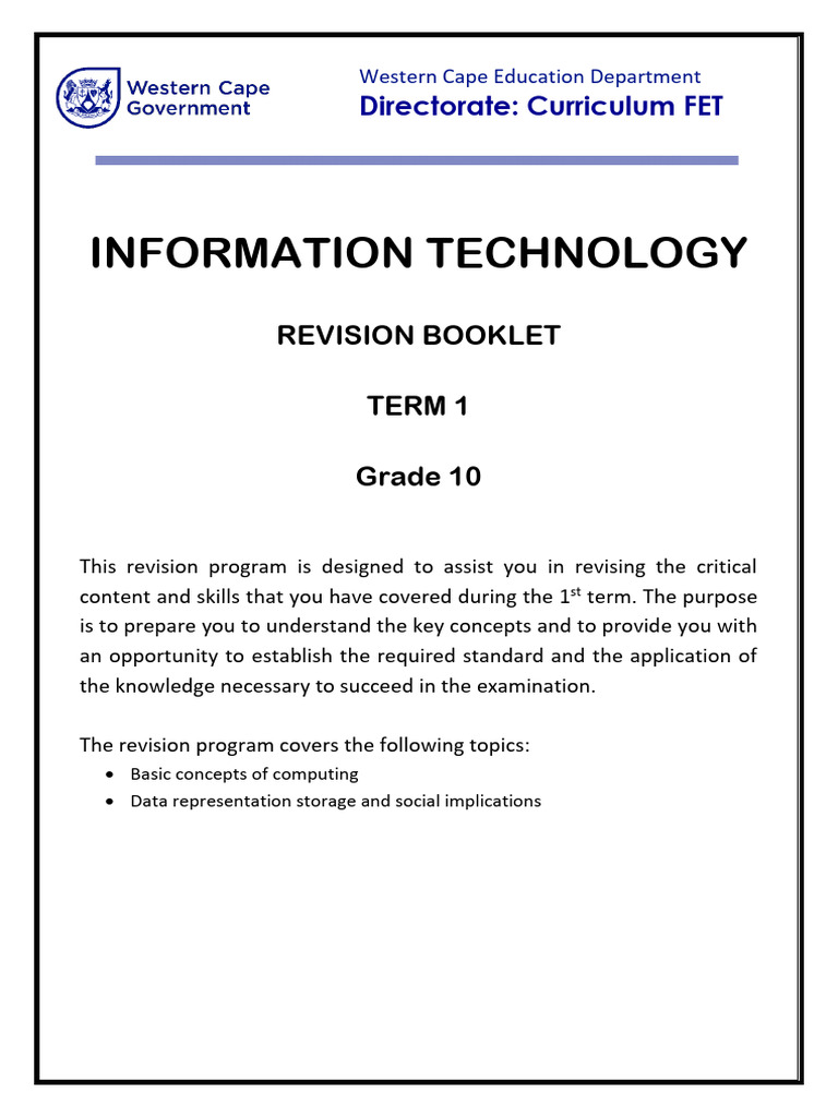 IT Theory Grade 10 Revision material Term 1_2024 | PDF | Computer File ...
