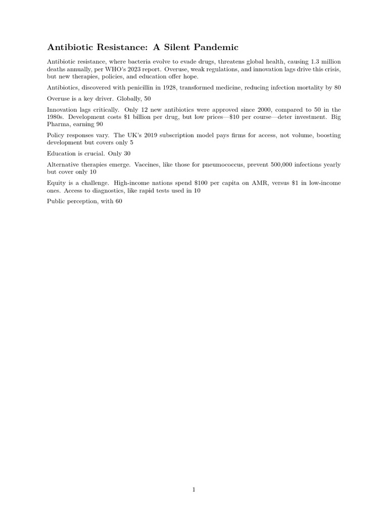 Combating Antibiotic Resistance Crisis | PDF