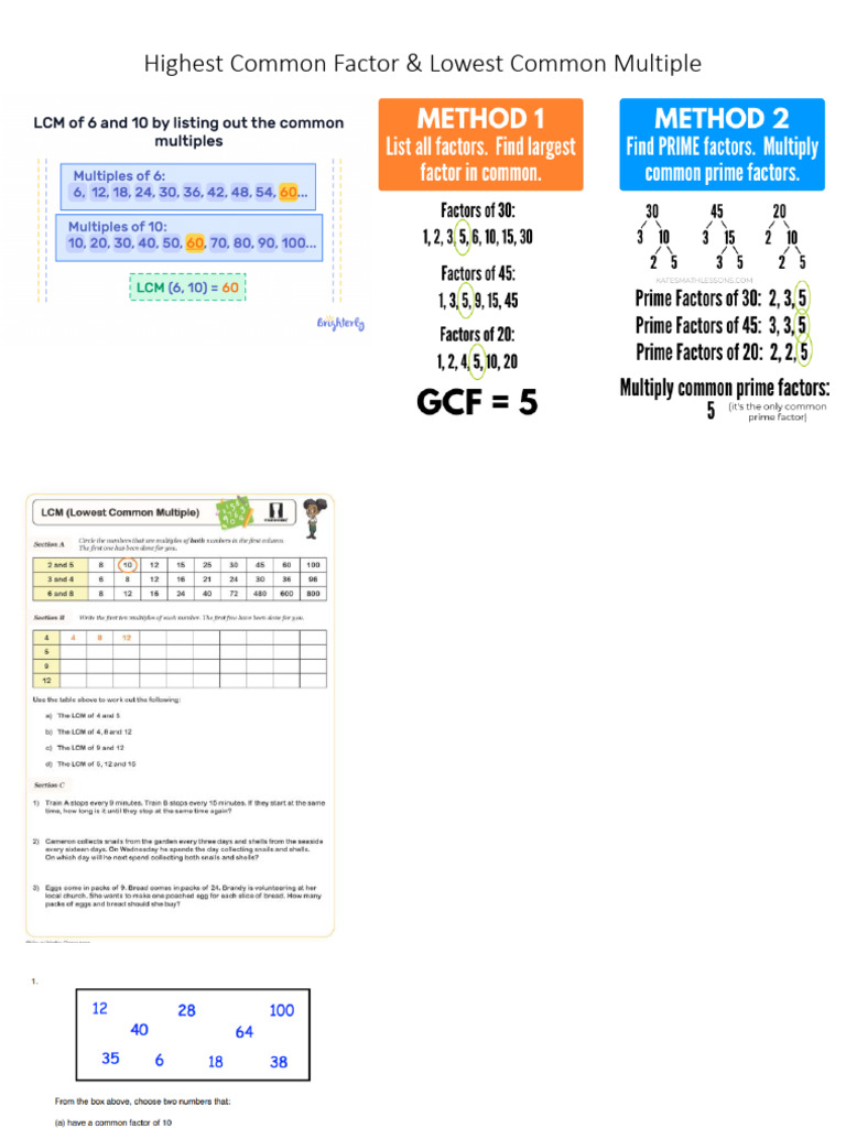 Lesson - LCM and HCF | PDF