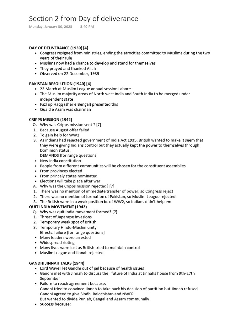 Section 2 From Day of Deliverance - 240201 - 144808 | PDF | Muhammad Ali Jinnah | Partition Of India