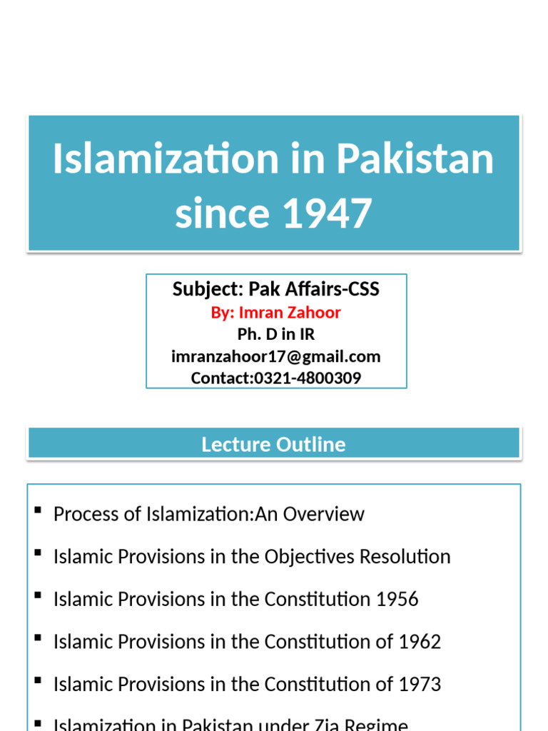 Islamization Since 1947 19 Aug 2022 | PDF | Muhammad Zia Ul Haq | Pakistan