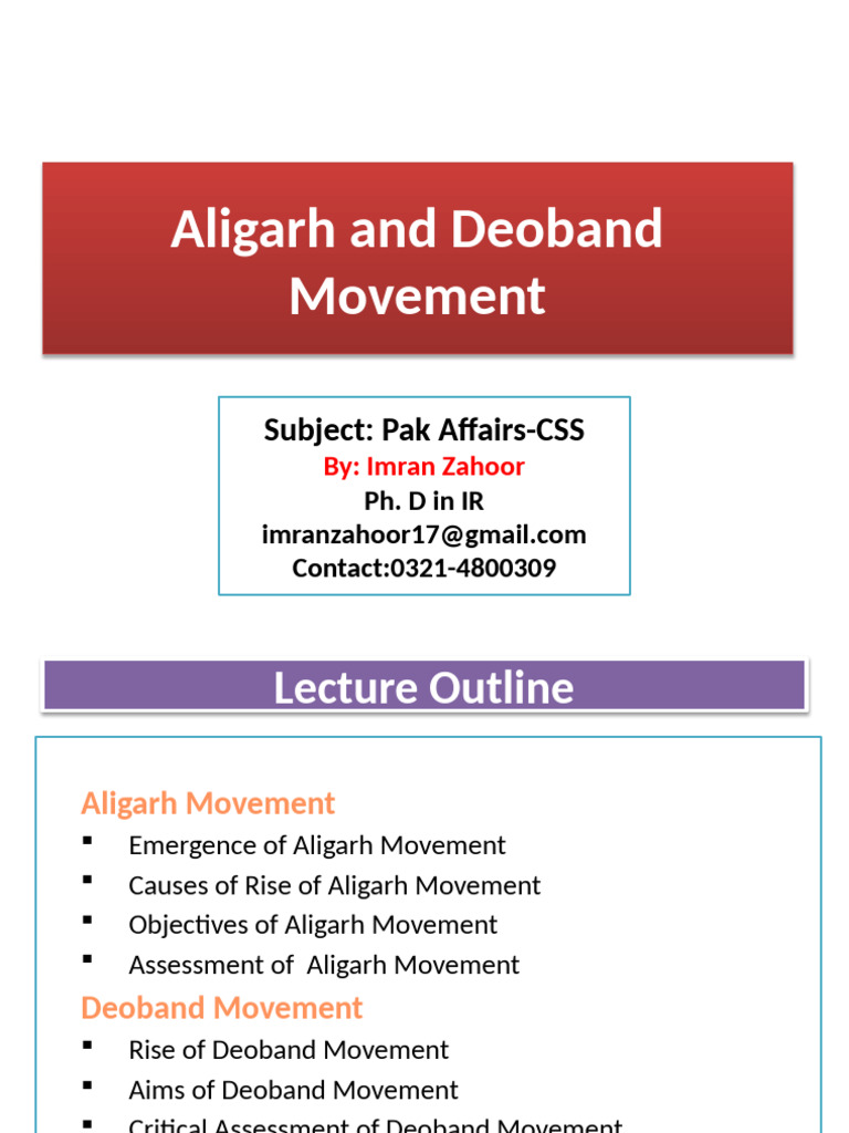 8 July 2023 Aligarh and Deoband Movement | PDF | Abrahamic Religions