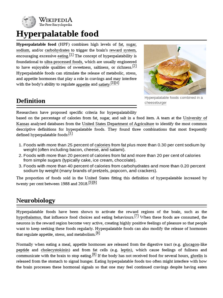 Hyperpalatable food | PDF | Health Promotion | Determinants Of Health