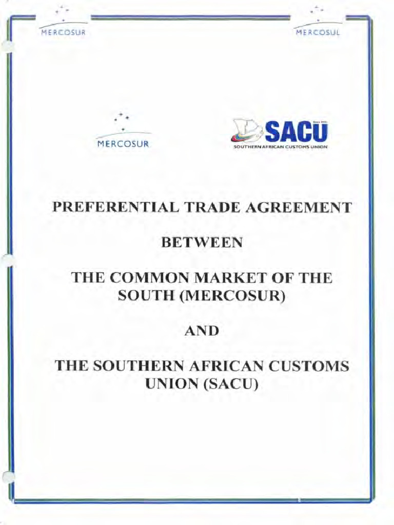 Acuerdo Mercosur Sacu | PDF