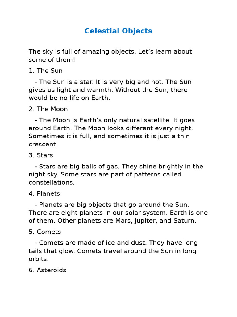 Overview of Celestial Objects | PDF