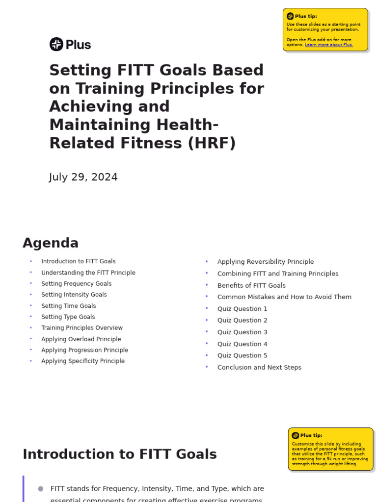 PE12 Q4 2 WEEKS4 5 Setting FITT Goals Based On Training Principles For Achieving and Maintaining ...