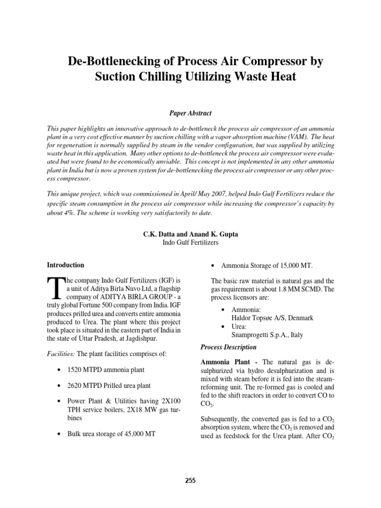 Debottlenecking of PA Compresor | PDF | Water | Air Conditioning