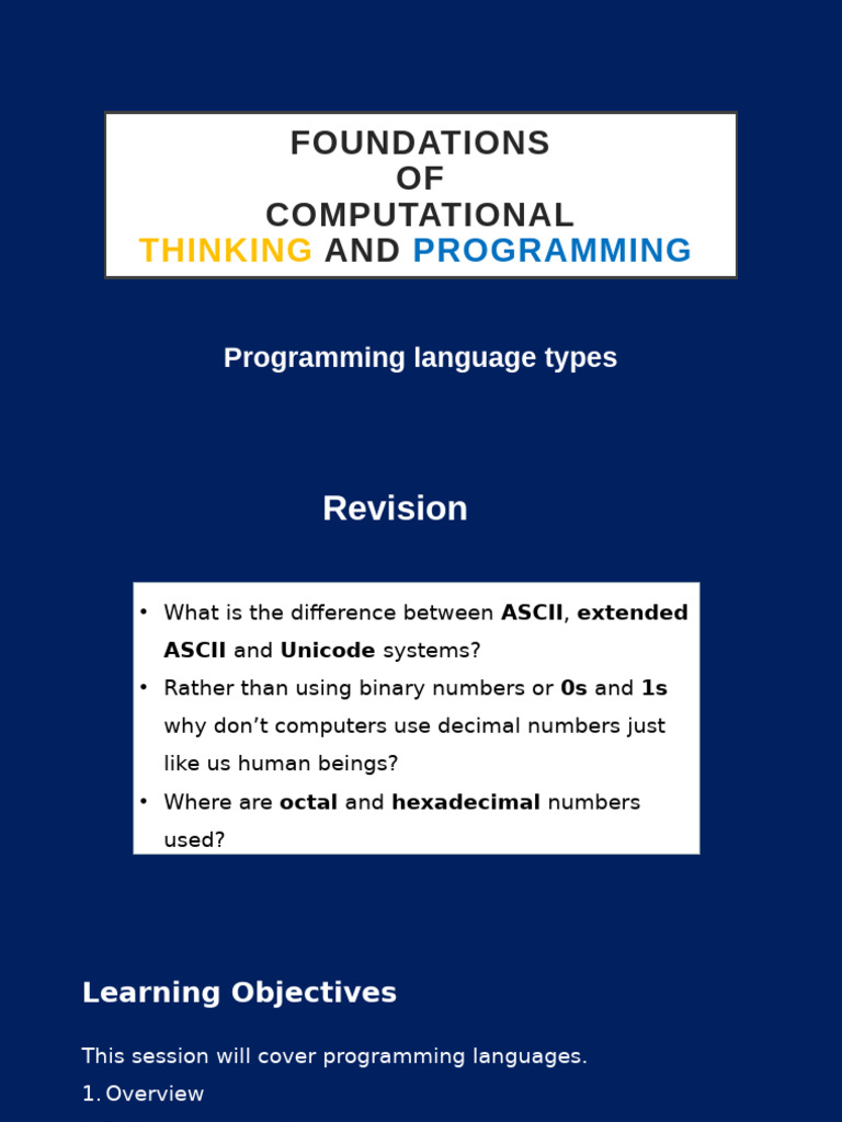 1.3. Programming languages - types | PDF | Programming Language | Computer Programming