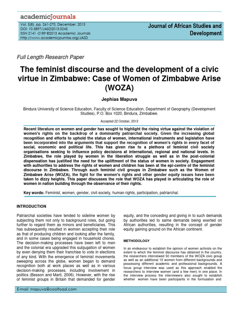 The Feminist Discourse and The Developme | PDF | Gender Studies | Feminism