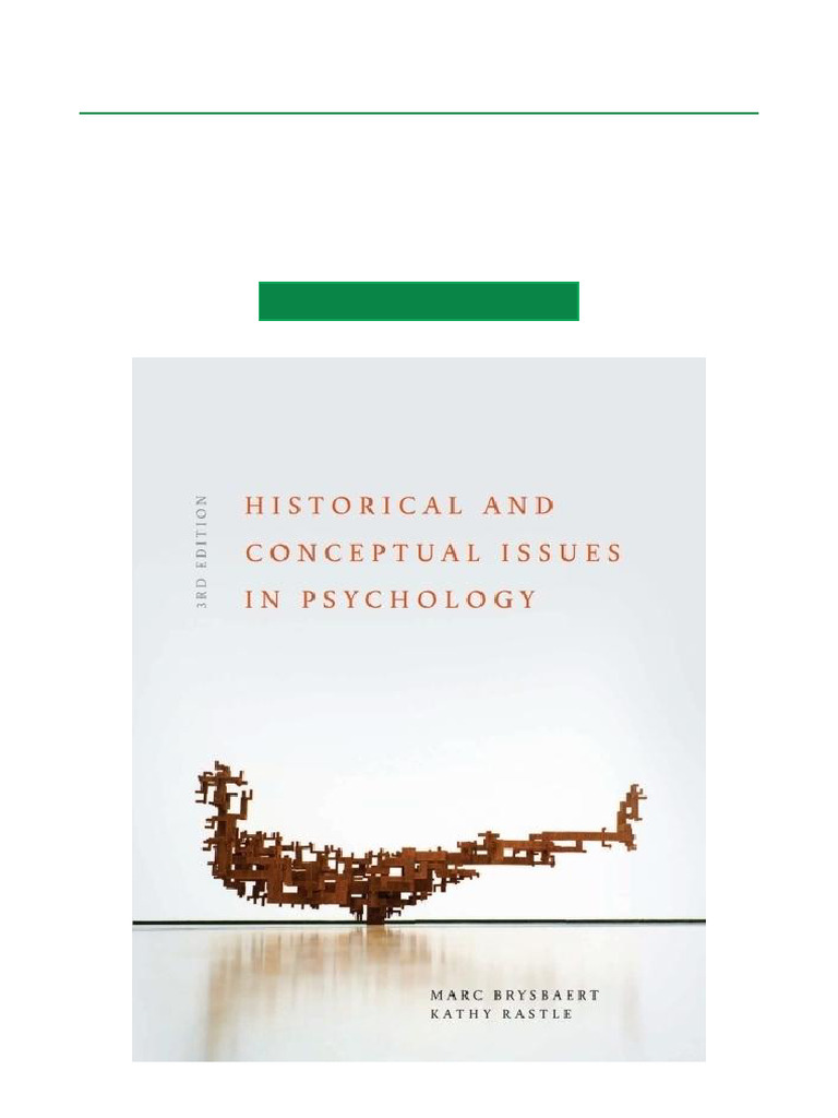 Conceptual and Historical Issues in Psychology 3rd Edition High ...