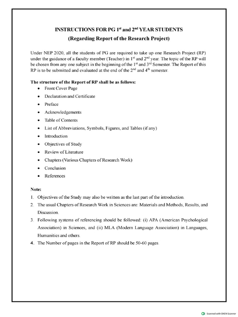 PG Minor Research Project | PDF