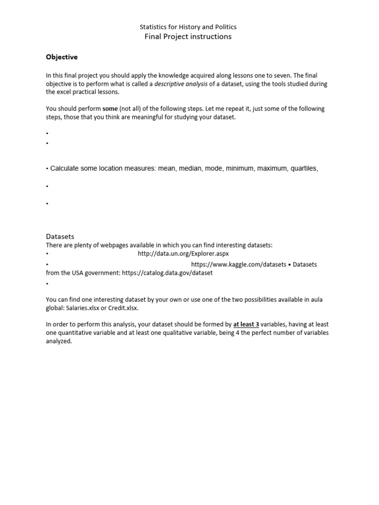 Final Project Instructions | PDF