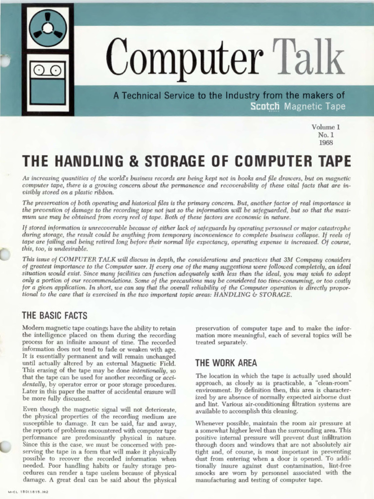 Computer Talk V1 N1 1968 | PDF | Wound | Water