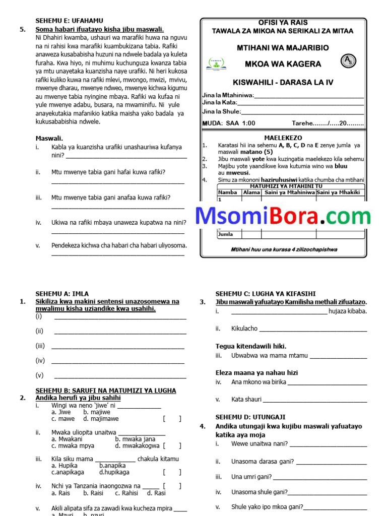 Kagera Jaribio - Drs 4 Feb 2025 | PDF