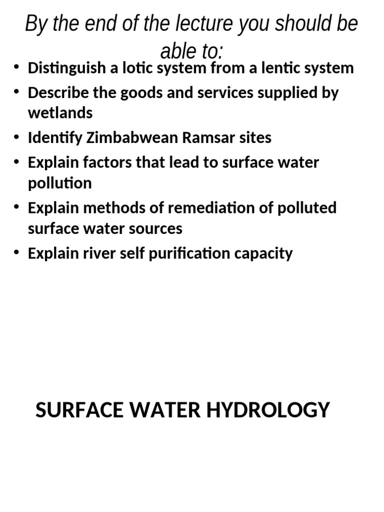 Surface Water Hydrology [Autosaved] | PDF | Wetland | Soil