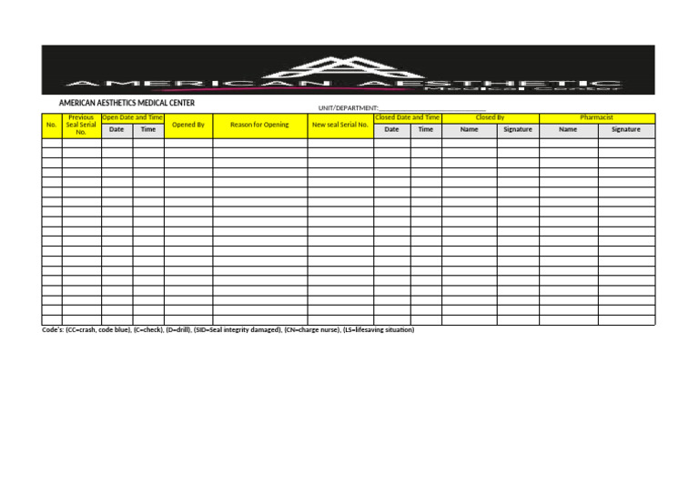 Crash Cart Usage and Checklist Log | PDF