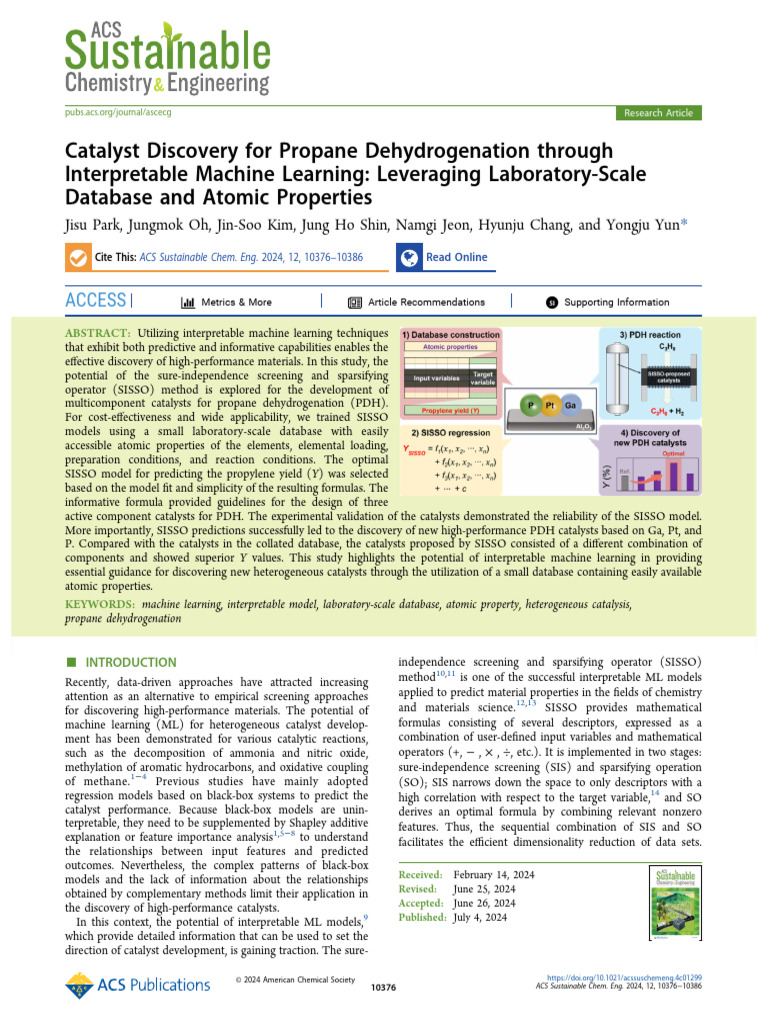 Catalyst Discovery For Propane Dehydogenation Through Interpretable ML Techiques | PDF ...